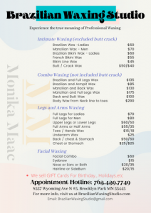 Wax Services | Brazilian Wax Studio